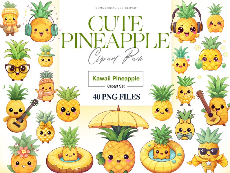 Cute Pineapple Clipart, Pineapple Fruit Tropical, Summer Pineapple PNG ...