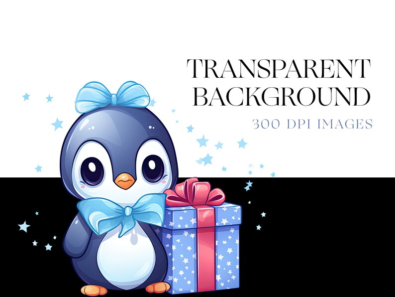 Watercolor Penguin Clipart, Cute Baby Penguin, Arctic Winter Animal ...