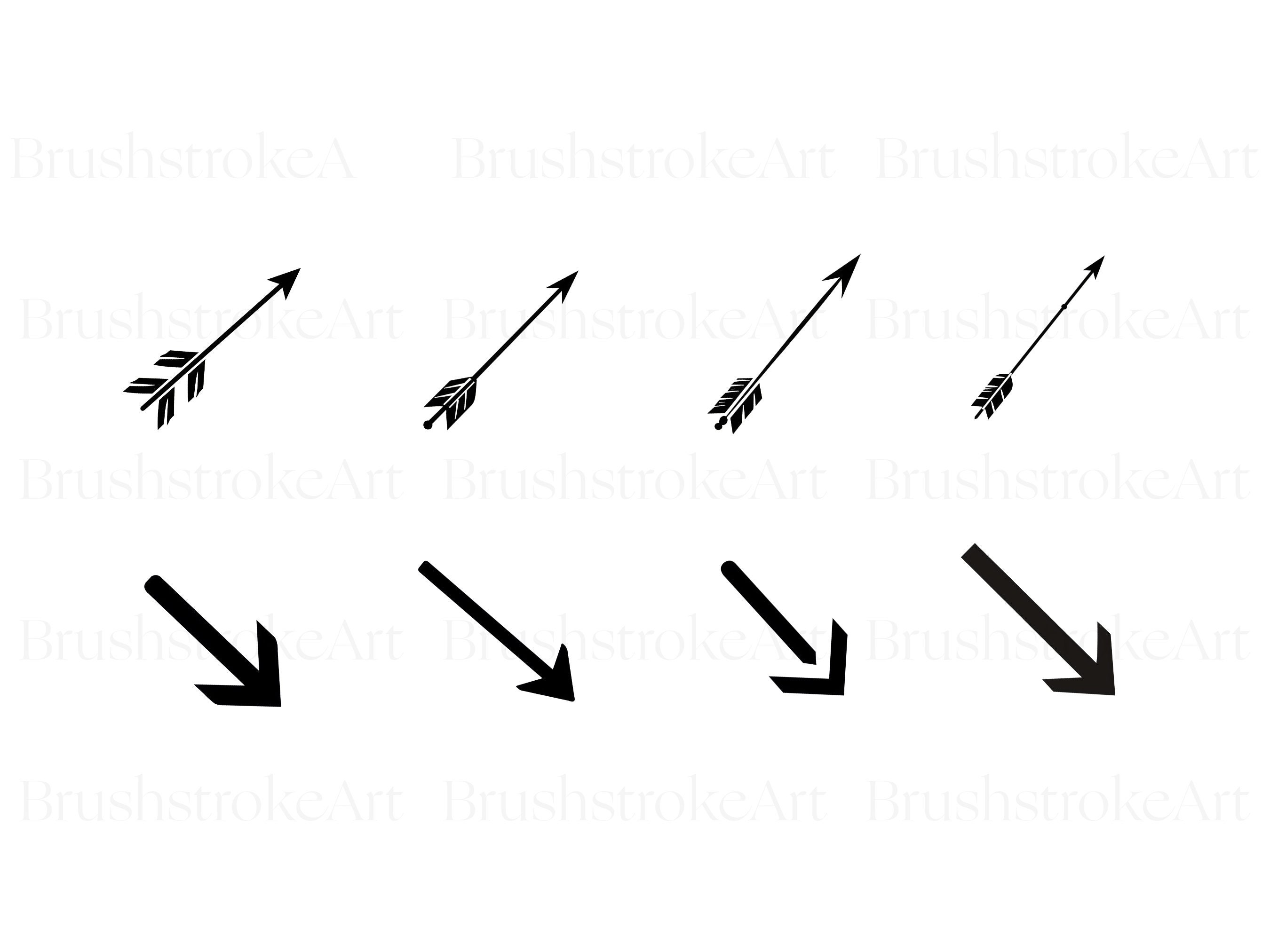 Arrow Silhouette Clipart, Boho Arrow Clipart, Direction Arrows, Right PNG, Doodle Arrow PNG ...