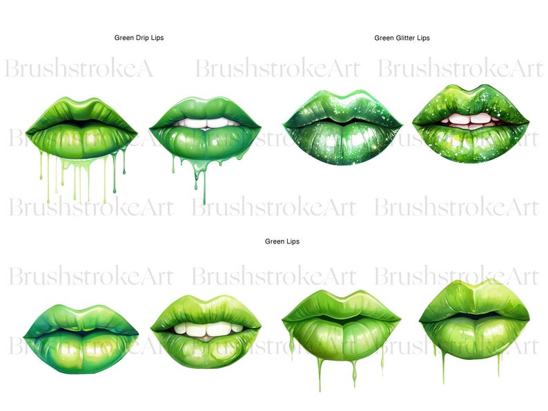 Watercolor Lips Clipart, Rainbow Lips Dripping, Lipstick Kisses, Red ...