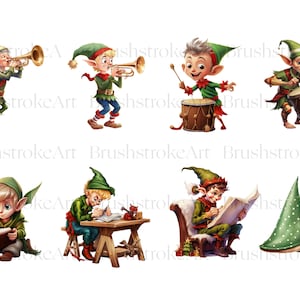 Cute Elf Clipart, Christmas Elves Clip Art, Santa's Helpers, Xmas Elf ...