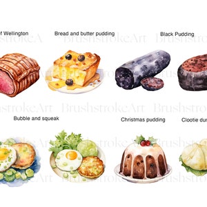 British Food Clipart, Fish and Chips, Beef Wellington, British Dessert ...