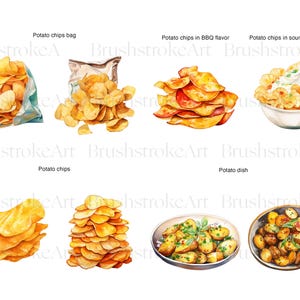 Watercolor Potato Clipart, Baked Potato, Breakfast Food, French Fries ...