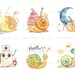 Watercolor Snail Clipart, Cute Snail PNG, Garden Snail, Little Snail ...