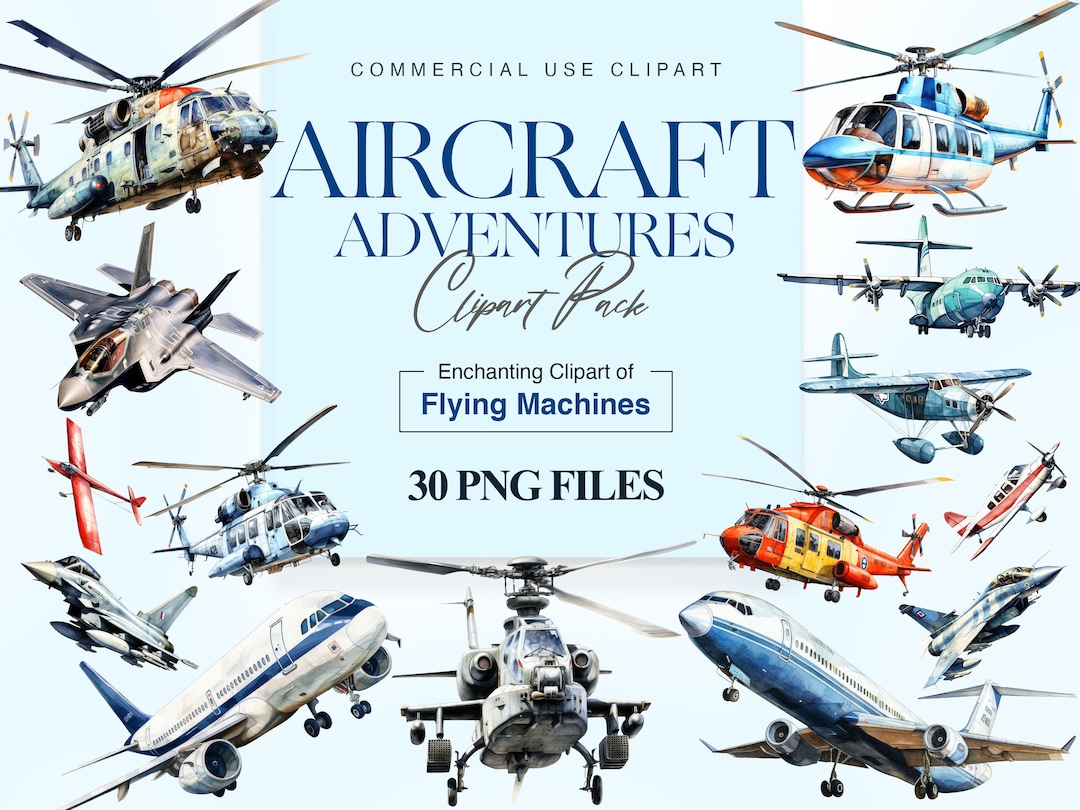 Aircraft Adventures Watercolor Plane Aeoroplane Clipart for - Etsy