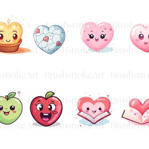 Kawaii Heart Clipart| Rainbow Heart PNG| Kawaii Hearts| Valentine ...