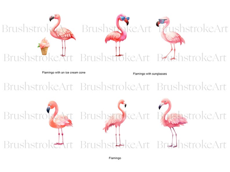 Watercolor Flamingo Clipart, Pink Flamingo PNG, Tropical Flamingo Bird ...