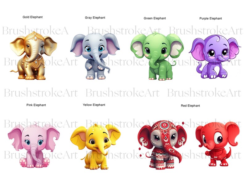 Cute Elephant Clipart, Blue Elephant, Safari Animal, Cute Baby Elephant ...
