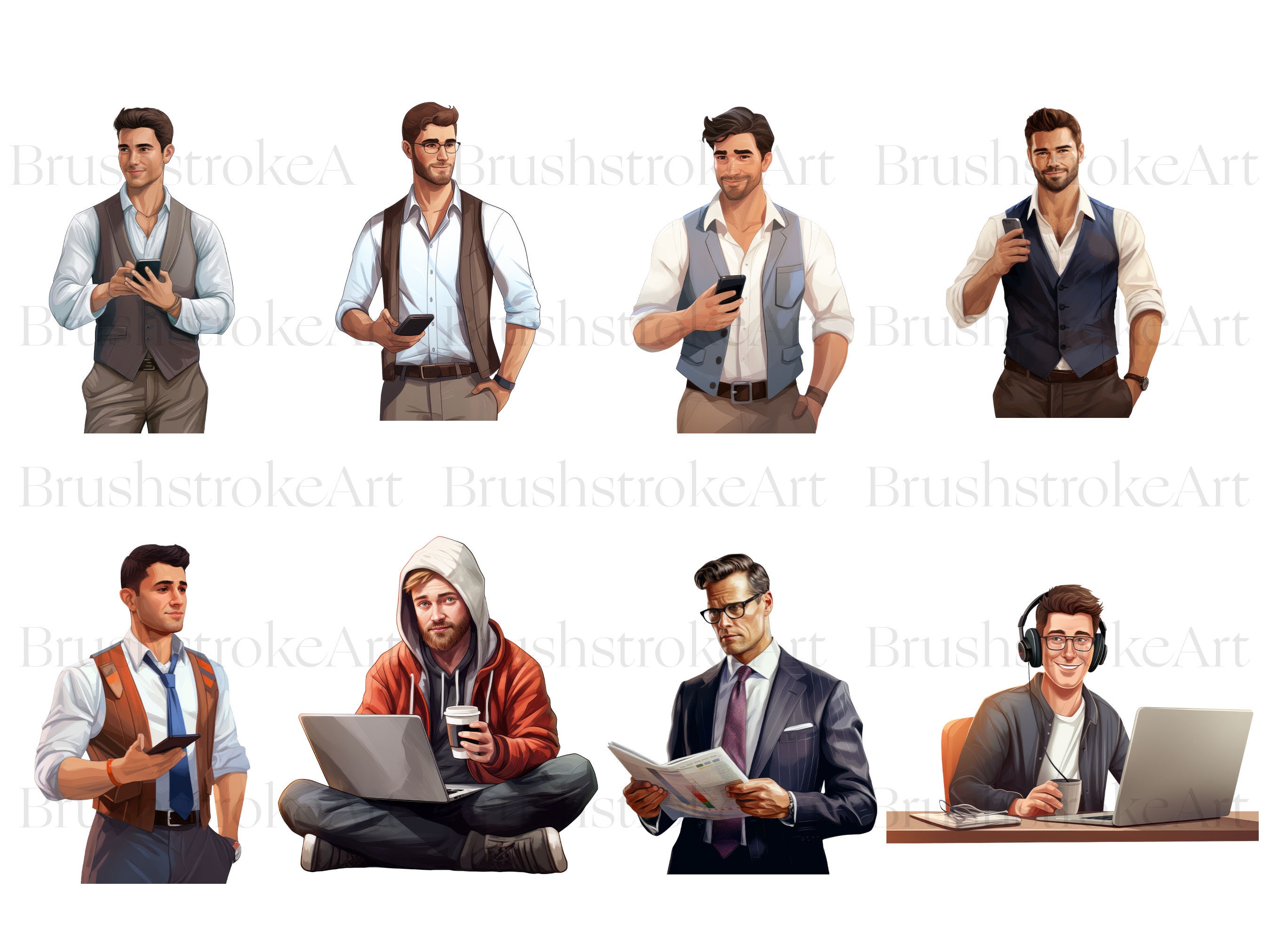 Businessman Clipart, Boss, Man Clipart, Business People, Handsome Man ...