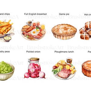 British Food Clipart, Fish and Chips, Beef Wellington, British Dessert ...