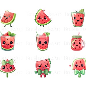 Kawaii Watermelon Clipart, Cute Watermelon, Summer Fruit Clipart ...