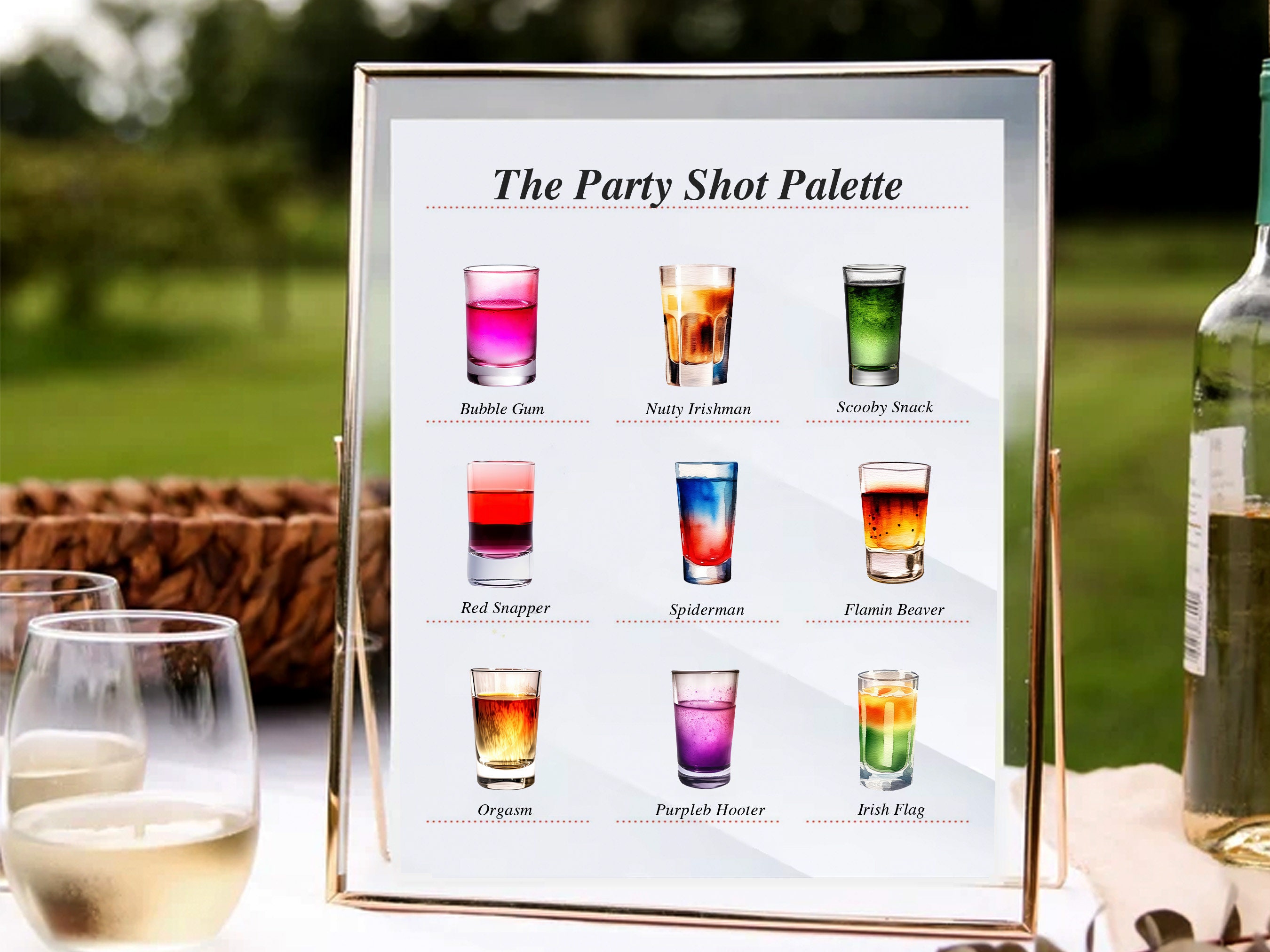 Shots Illustrated Premium Watercolour Clipart of Popular Party Drinks ...