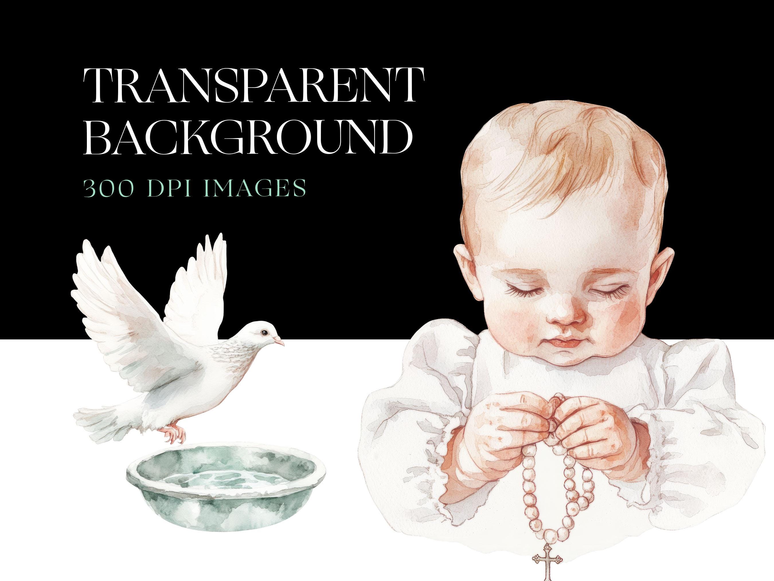 Watercolor Baptism Clipart, Christening, Baptism Angel, First Communion ...