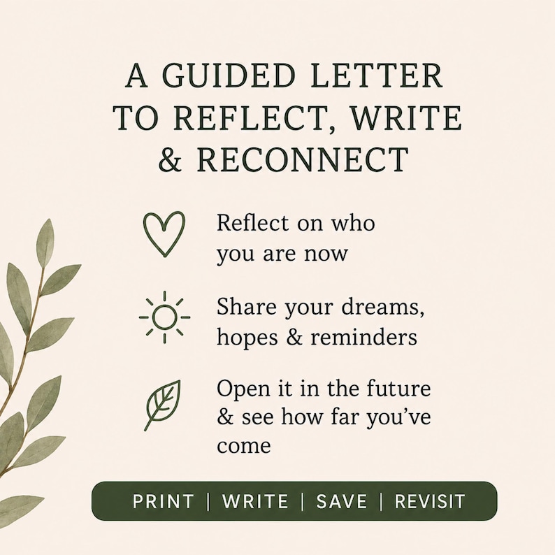 A Letter to Your Future Self Journal | Reflection Prompts, Printable ...