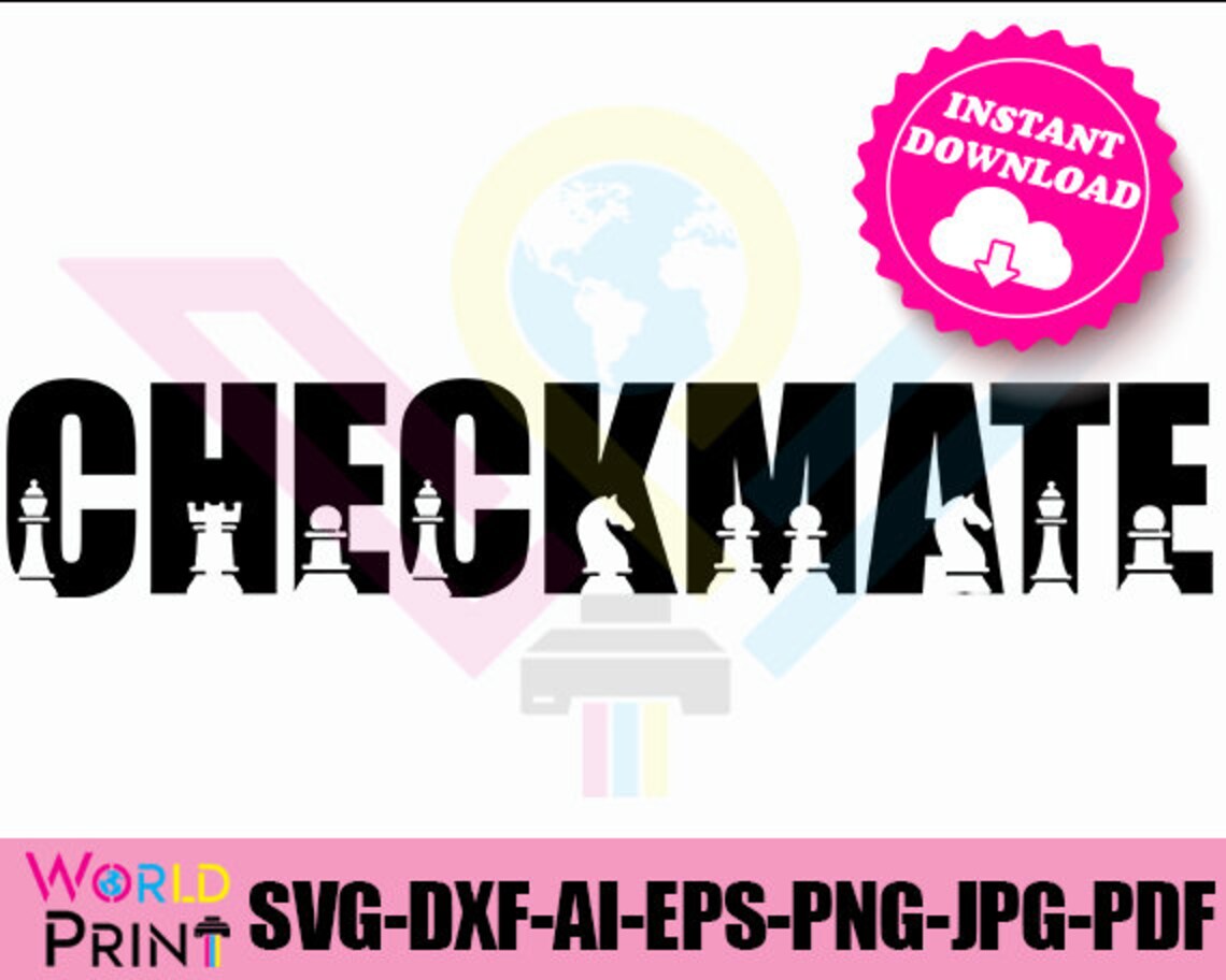 Checkmate Chess With Pieces Svg, Jpg, Png, Dxf, Pdf, Eps File, Vector ...