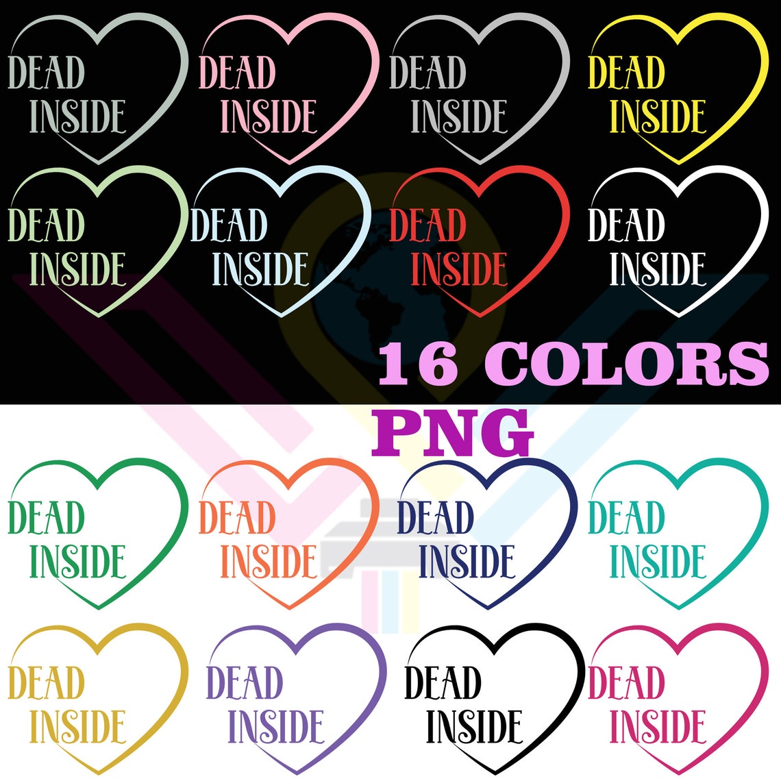 Dead Inside Heart Design Svg, Jpg, Png, Dxf, Pdf, Eps File, Vector ...