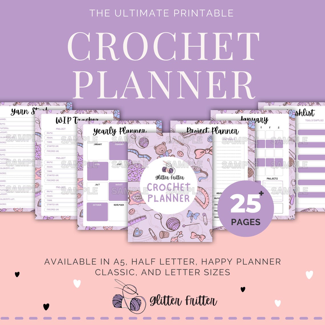 Printable CROCHET PLANNER, Instant Download PDF, Crochet Project ...