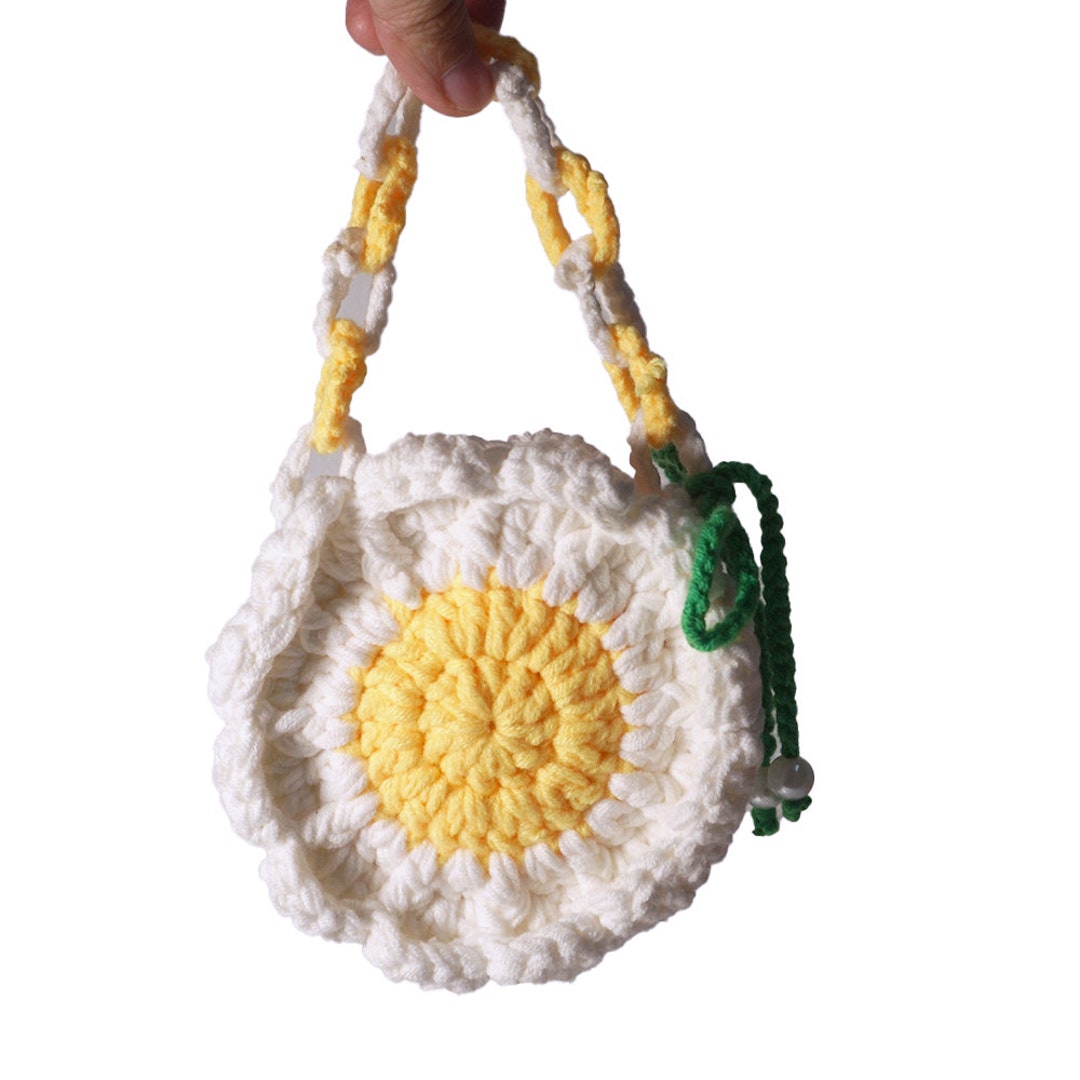 Handmade Crochet Wool Clip Bag DIY Spinning Hair Clips Knitted Hair ...