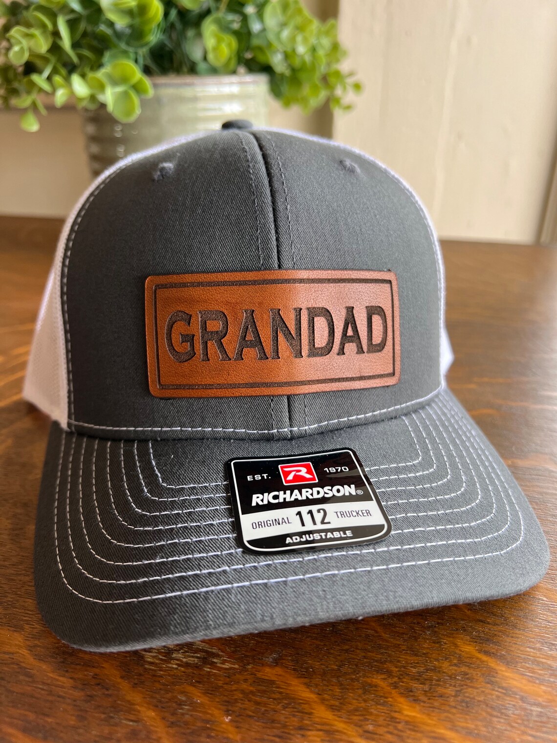 Grandad Fathers Day Hat for Dad Richardson 112 Leather Patch - Etsy