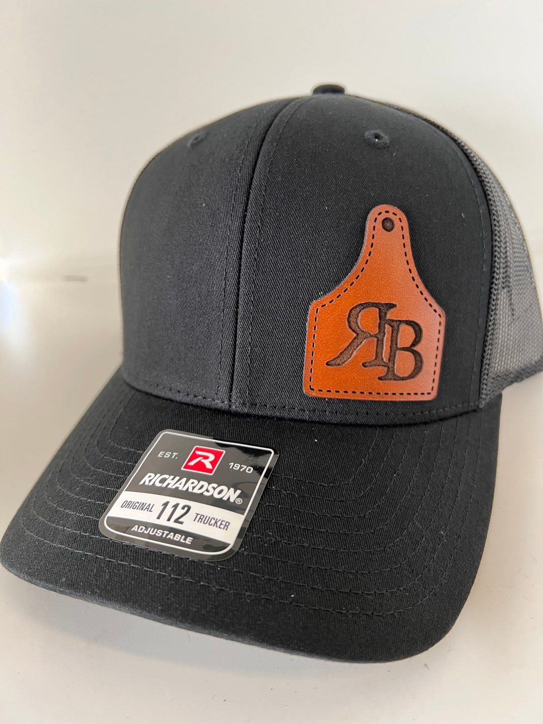 Custom Ear Tag Hat | Leather Patch Richardson 112 | Customize With Your ...