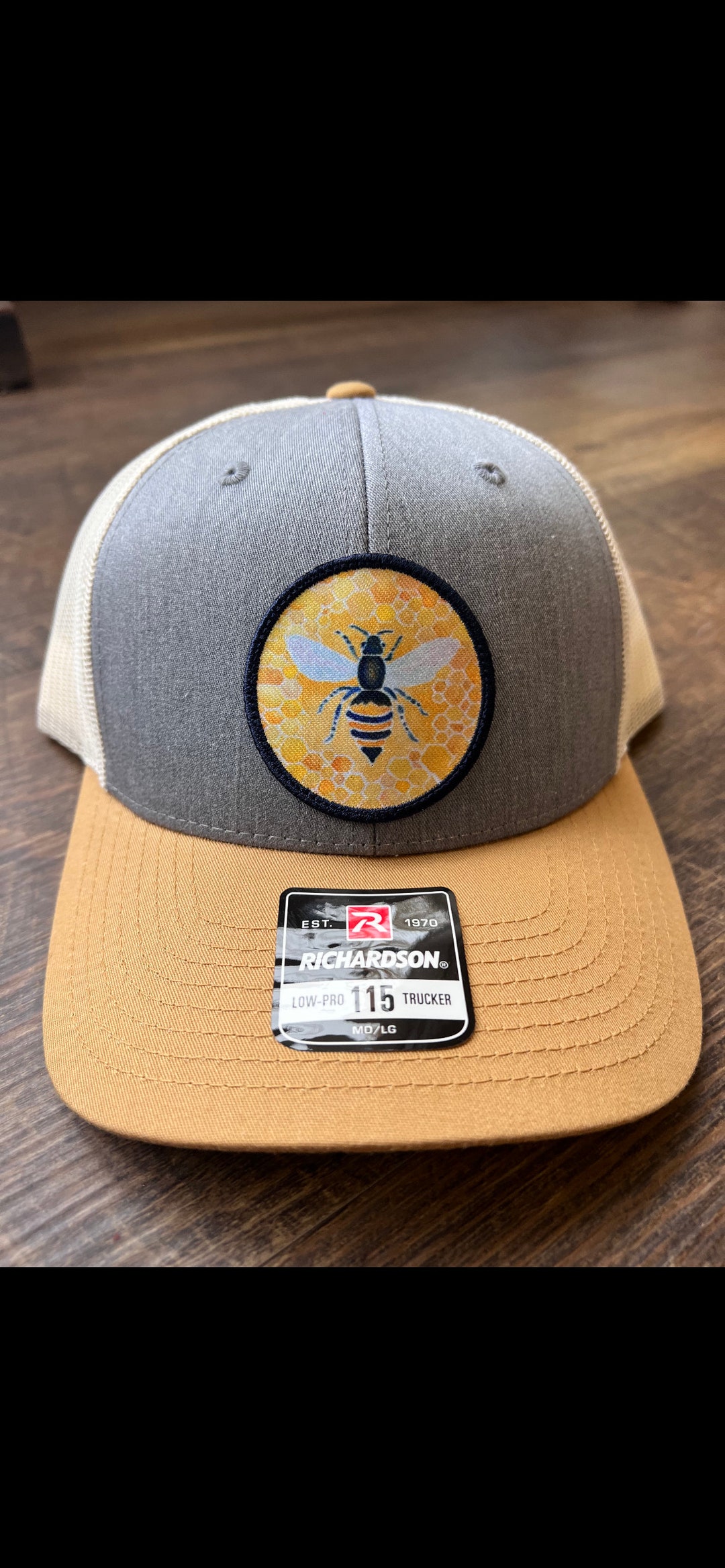 Honeybee Print Stitch Patch Hat | Adjustable Trucker Hat for Anyone ...