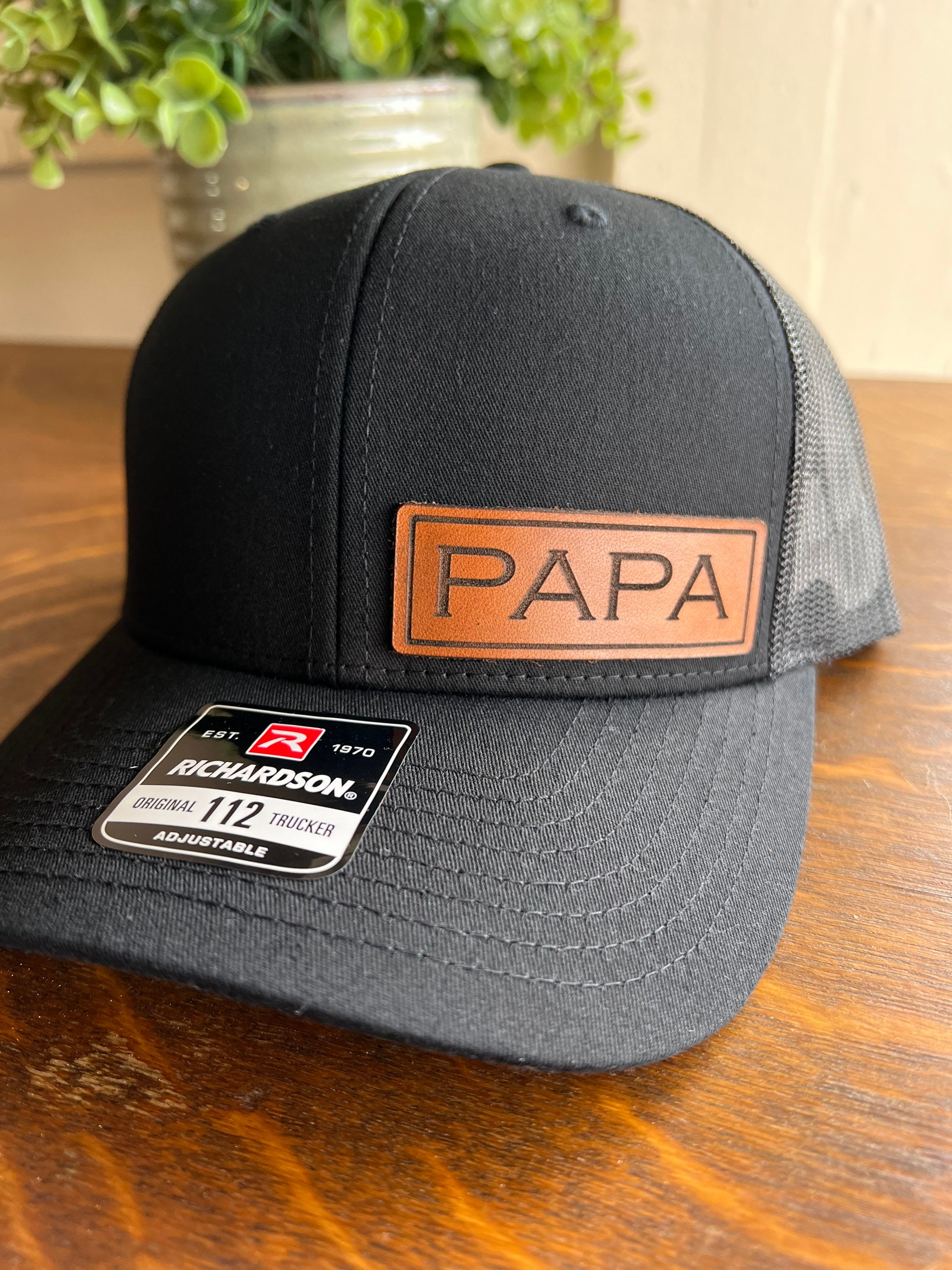 Papa Sidepatch Fathers Day Hat for Dad Richardson 112 Leather - Etsy