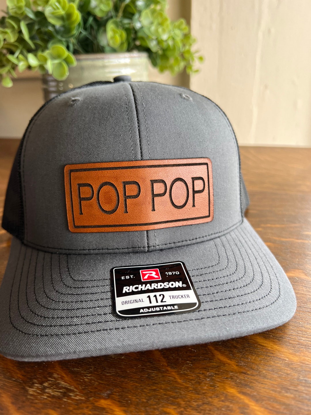 Pop Pop Leather Patch Trucker Hat – Richardson 112 Dad Gift - Etsy
