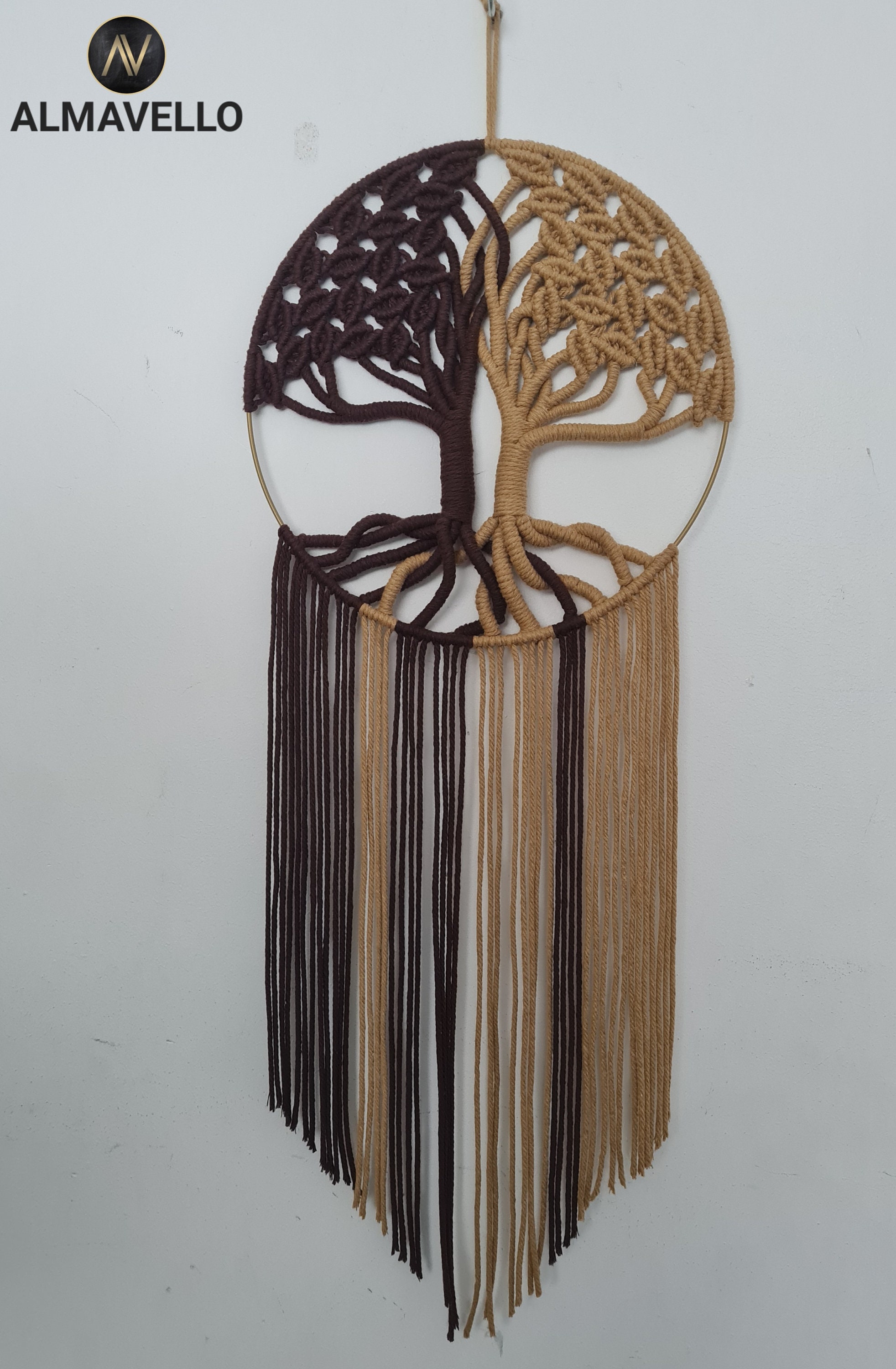 Makramee Lebensbaum zweifarbig/ Baum des Lebens/ Hochzeitsgeschenk/ Wandbehang / Boho / Boho ...