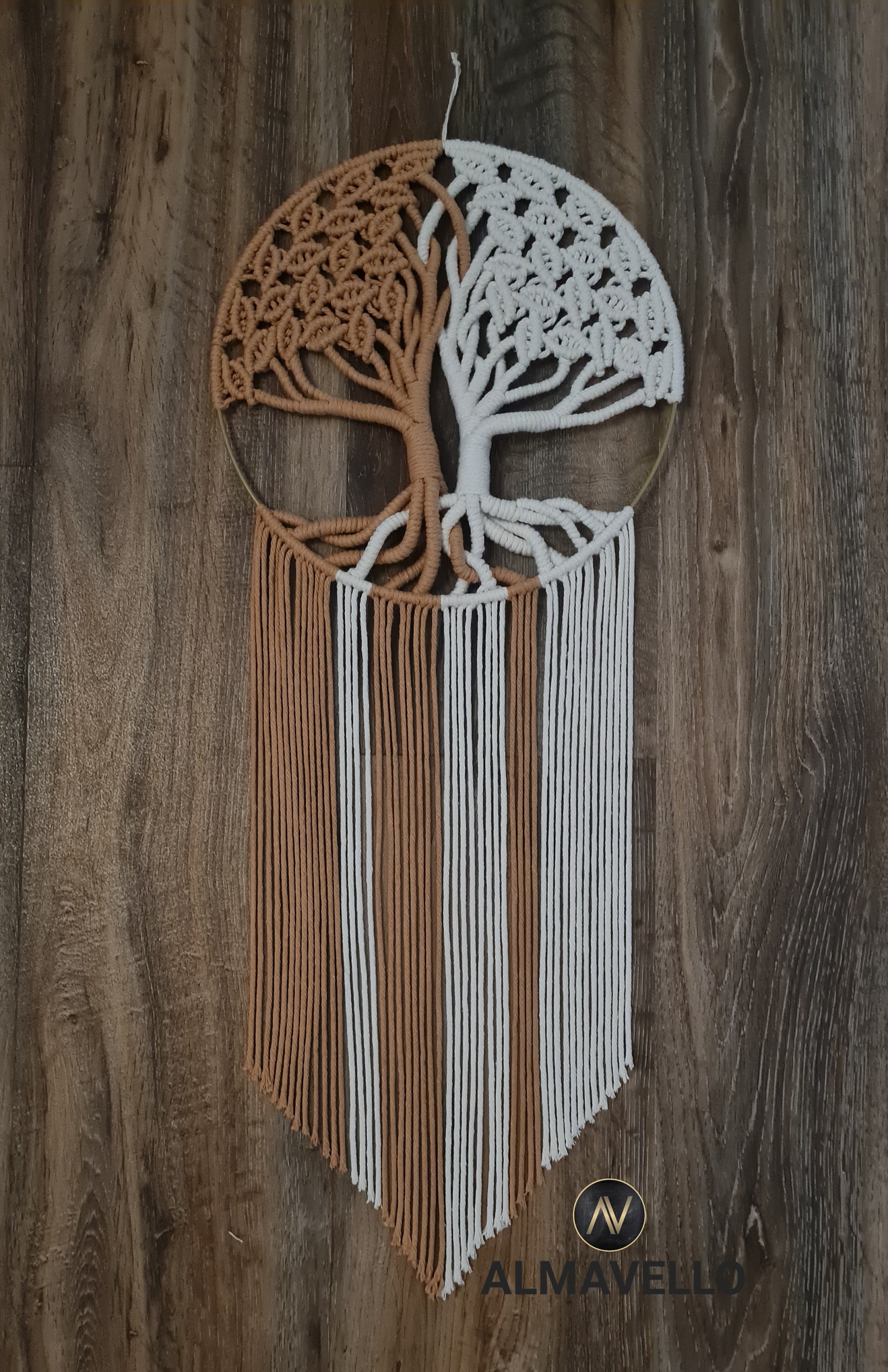 Makramee Lebensbaum zweifarbig/ Baum des Lebens/ Hochzeitsgeschenk/ Wandbehang / Boho / Boho ...