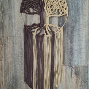 Makramee Lebensbaum zweifarbig/ Baum des Lebens/ Hochzeitsgeschenk/ Wandbehang / Boho / Boho ...