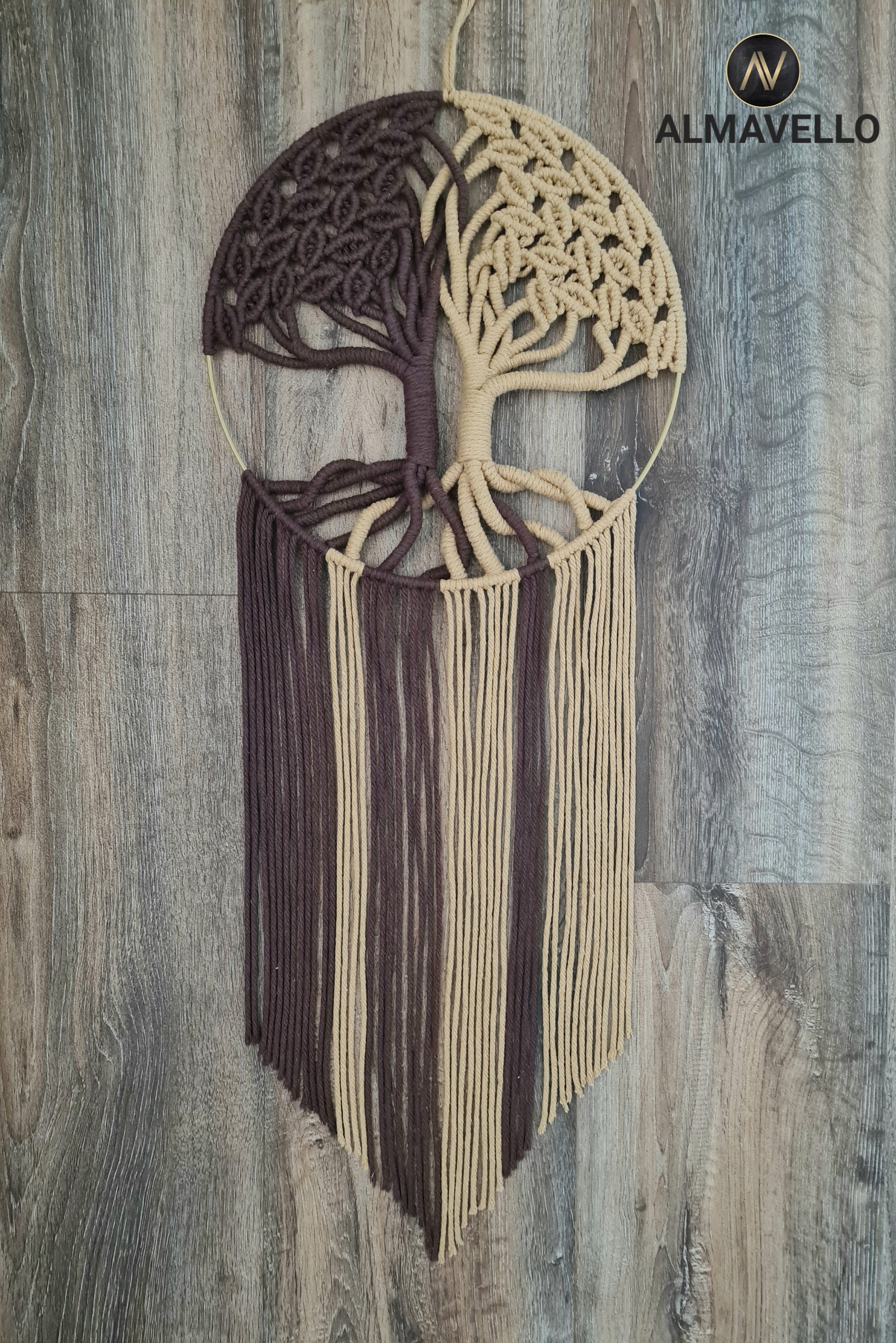 Makramee Lebensbaum zweifarbig/ Baum des Lebens/ Hochzeitsgeschenk/ Wandbehang / Boho / Boho ...