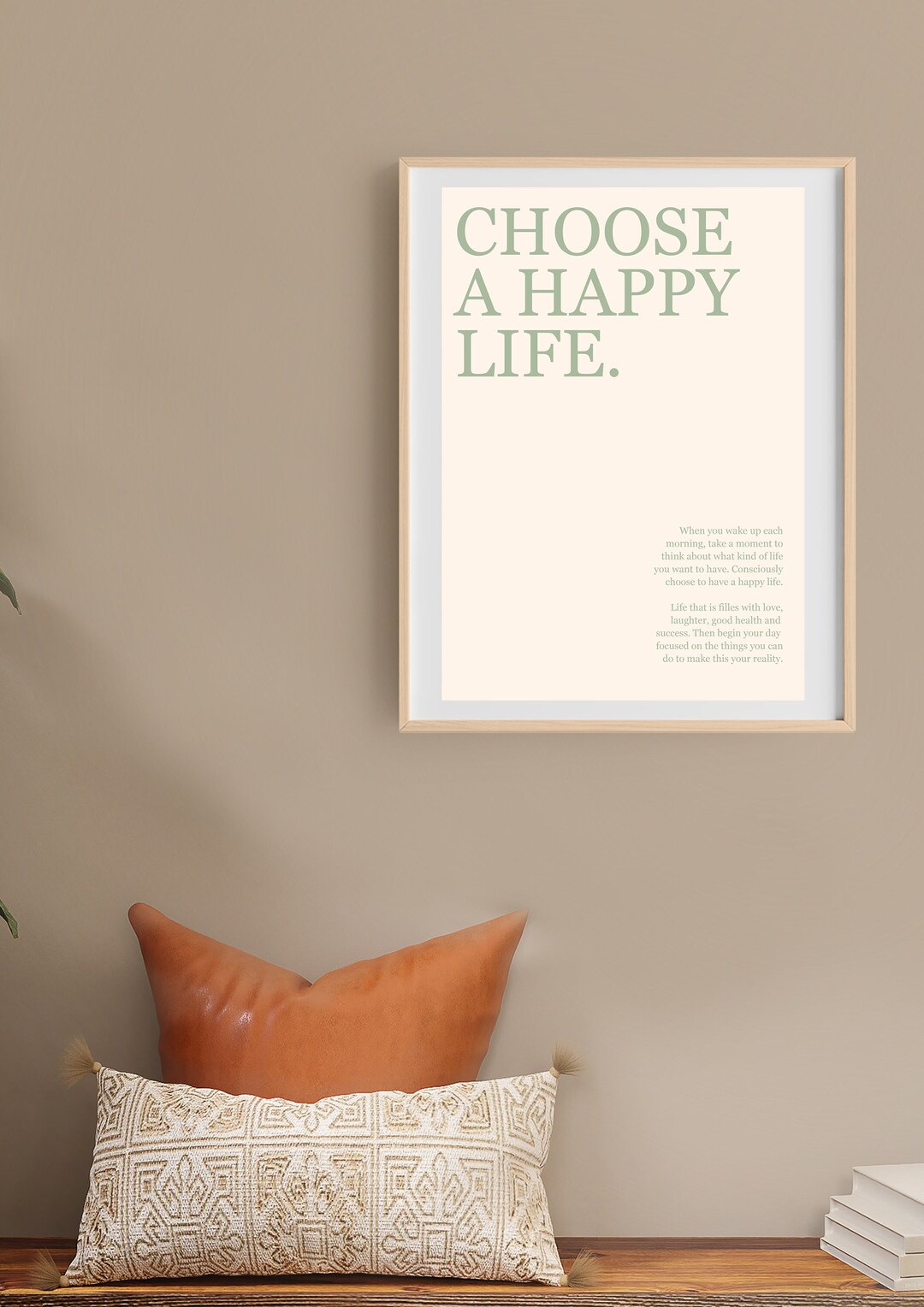 Choose a Happy Life Poster, Positive Mindset, Good Vibes, Wall ...