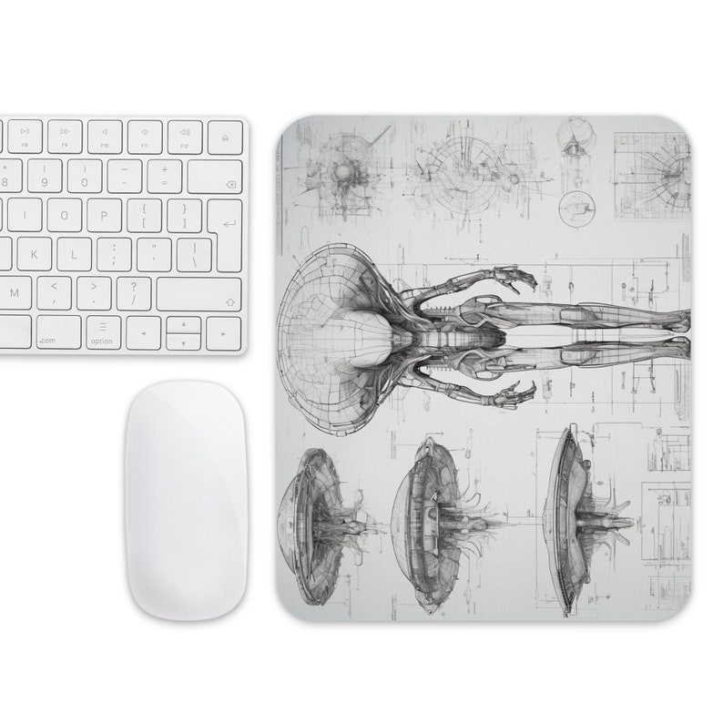 Alien Scientific Diagram Mouse Pad - Etsy