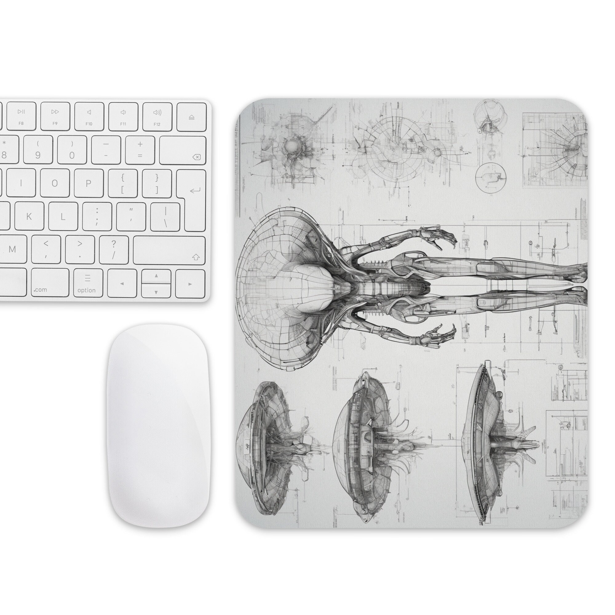 Alien Scientific Diagram Mouse Pad - Etsy