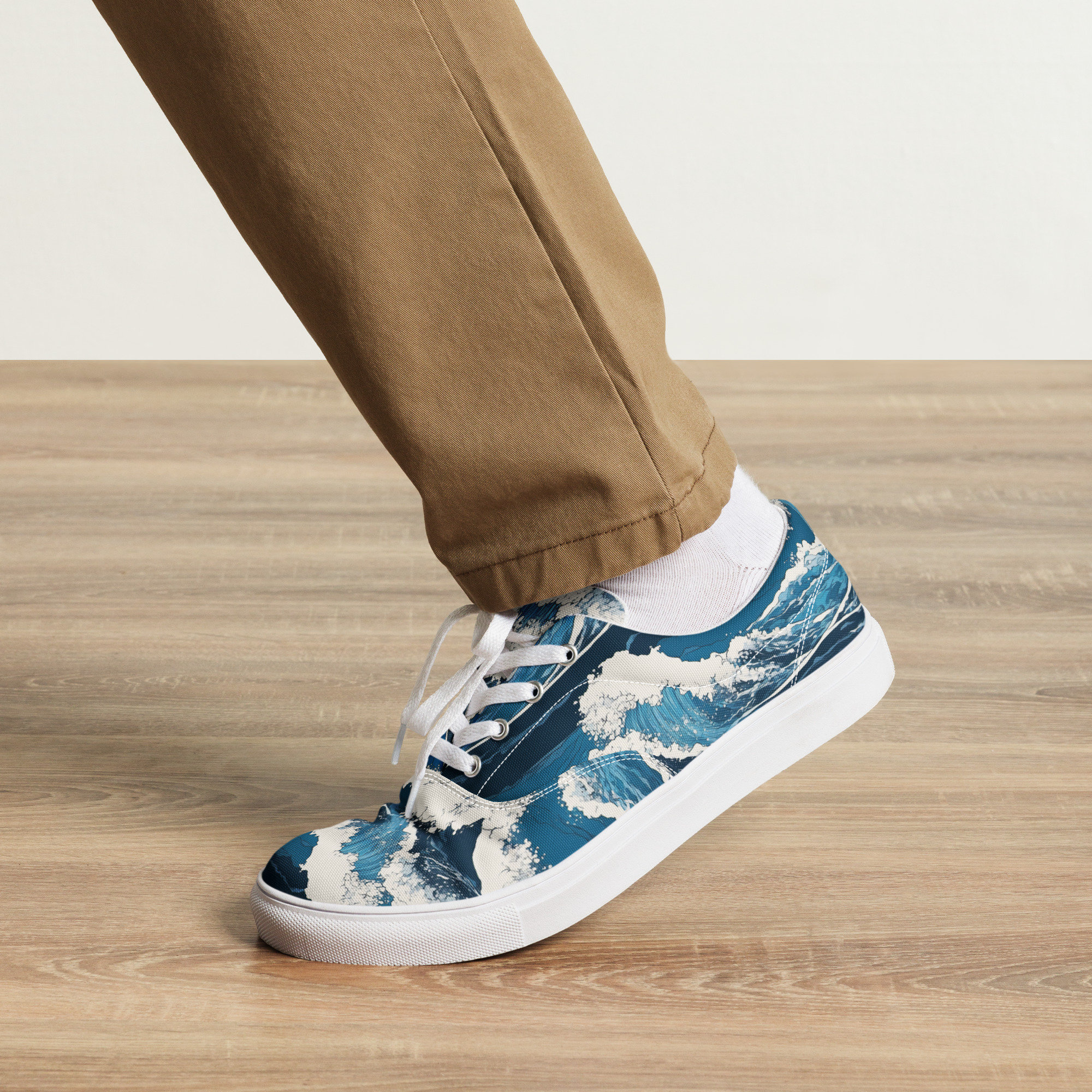 Ocean Wave Men’s Lace-up Canvas Shoes - Etsy