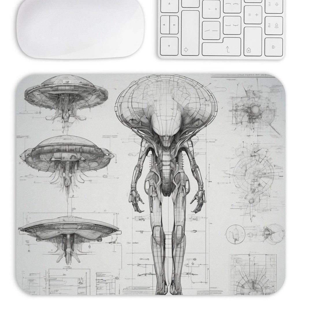 Alien Scientific Diagram Mouse Pad - Etsy