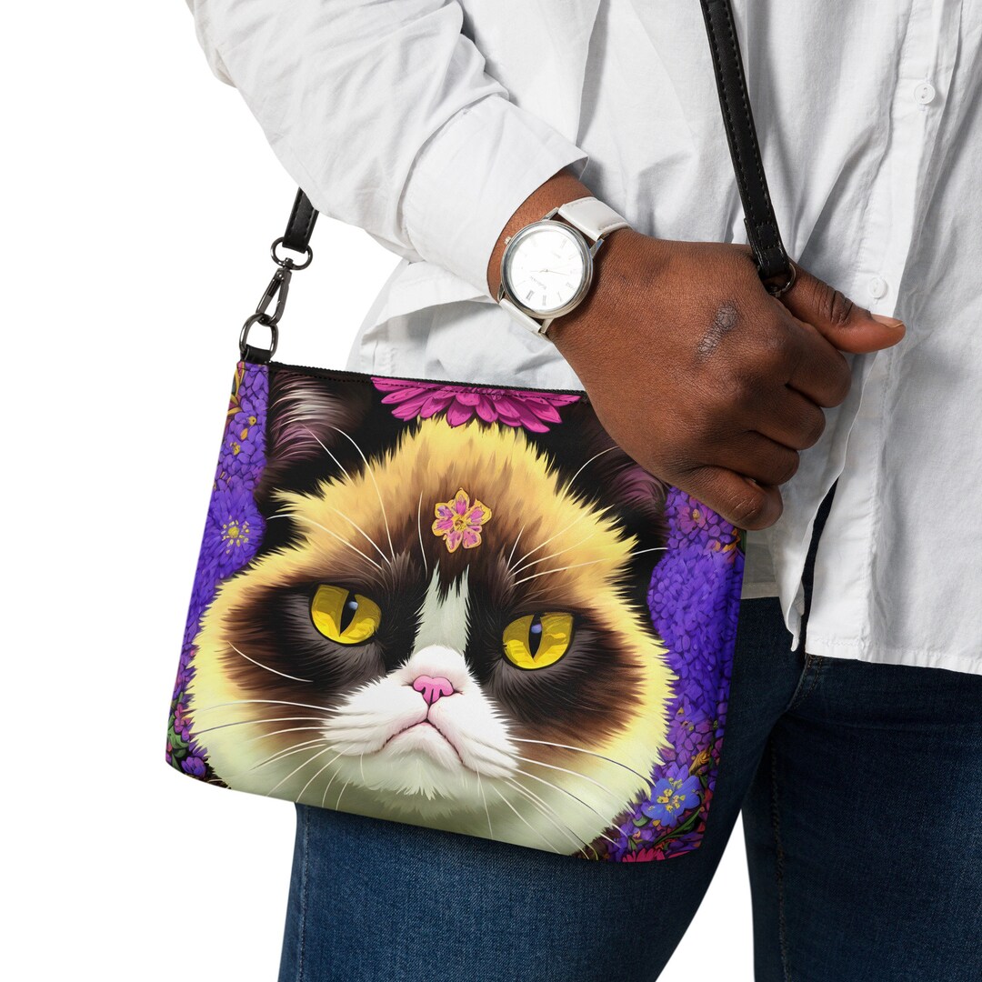 Grumpy Cat DMT Hippie Flowers Crossbody Bag - Etsy