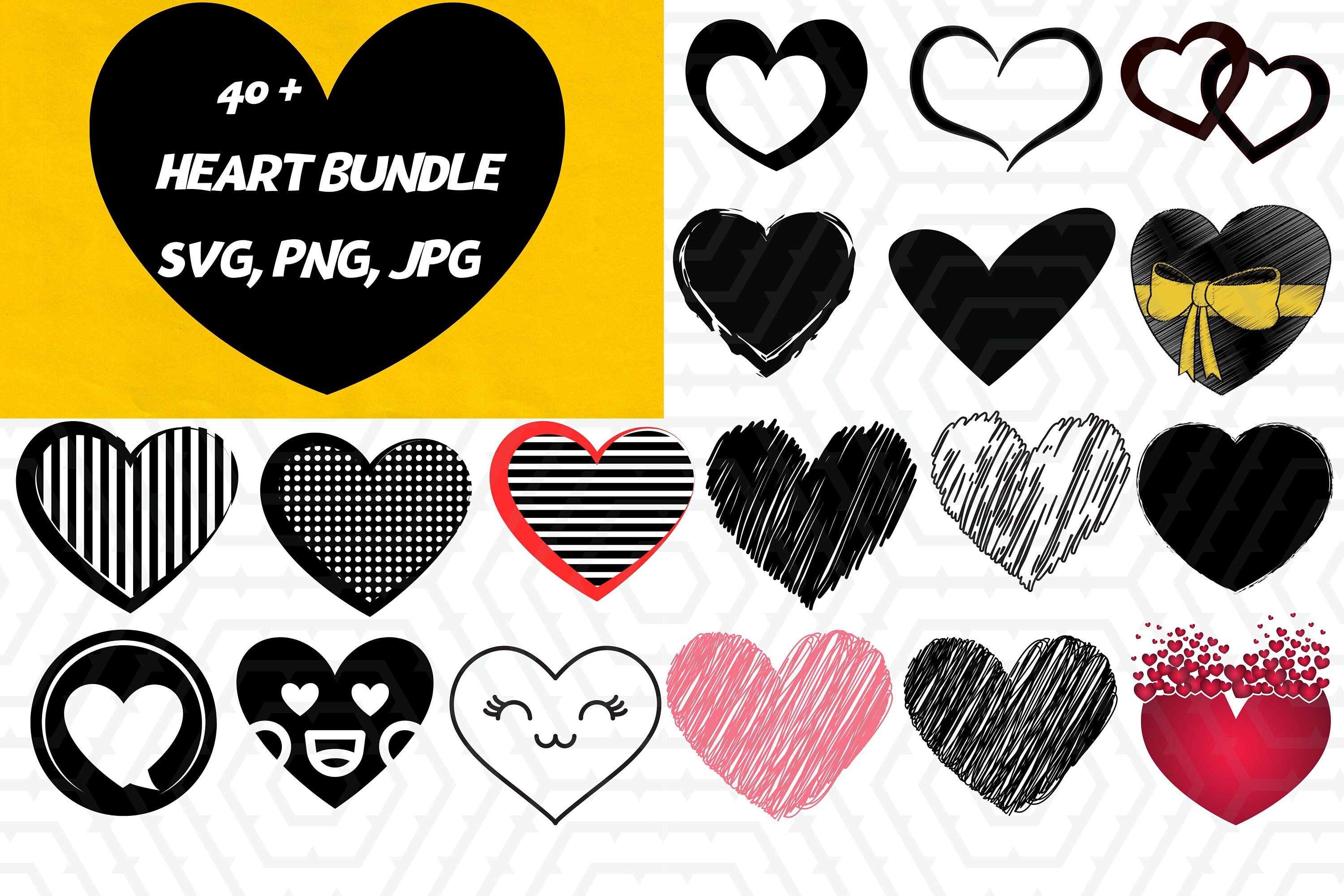 Heart Design SVG, Heart Symbol PNG, Heart Bundle SVG, Heart Doodle Svg ...