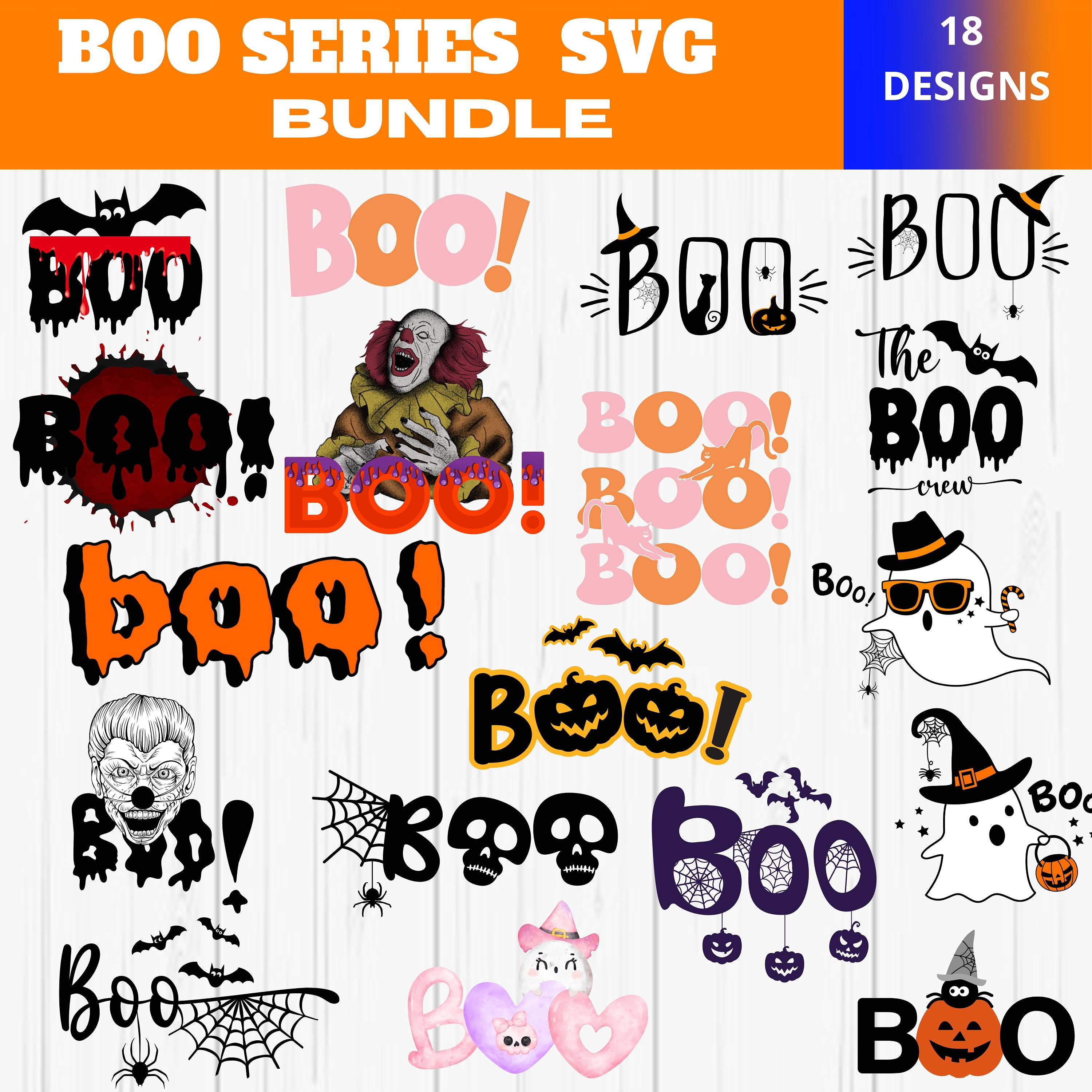 Boo SVG Bundle Boo Series Clipart Boo PNG Boo Design Boo - Etsy