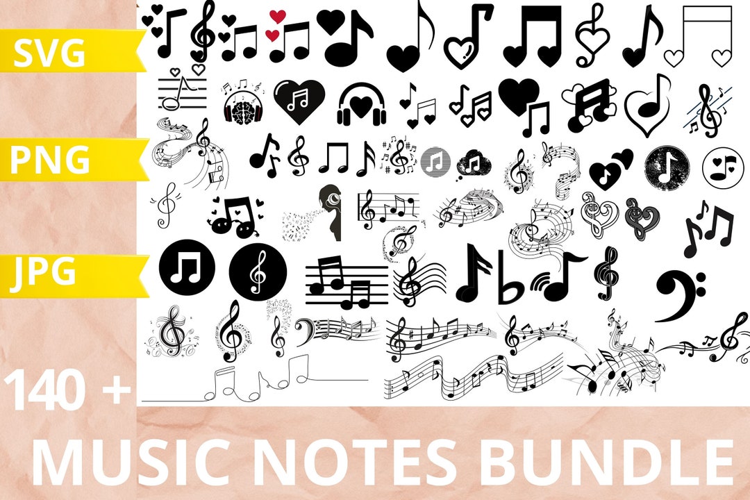 Musical Notes Clipart SVG, Musical Notes SVG, Music in My Heart ...