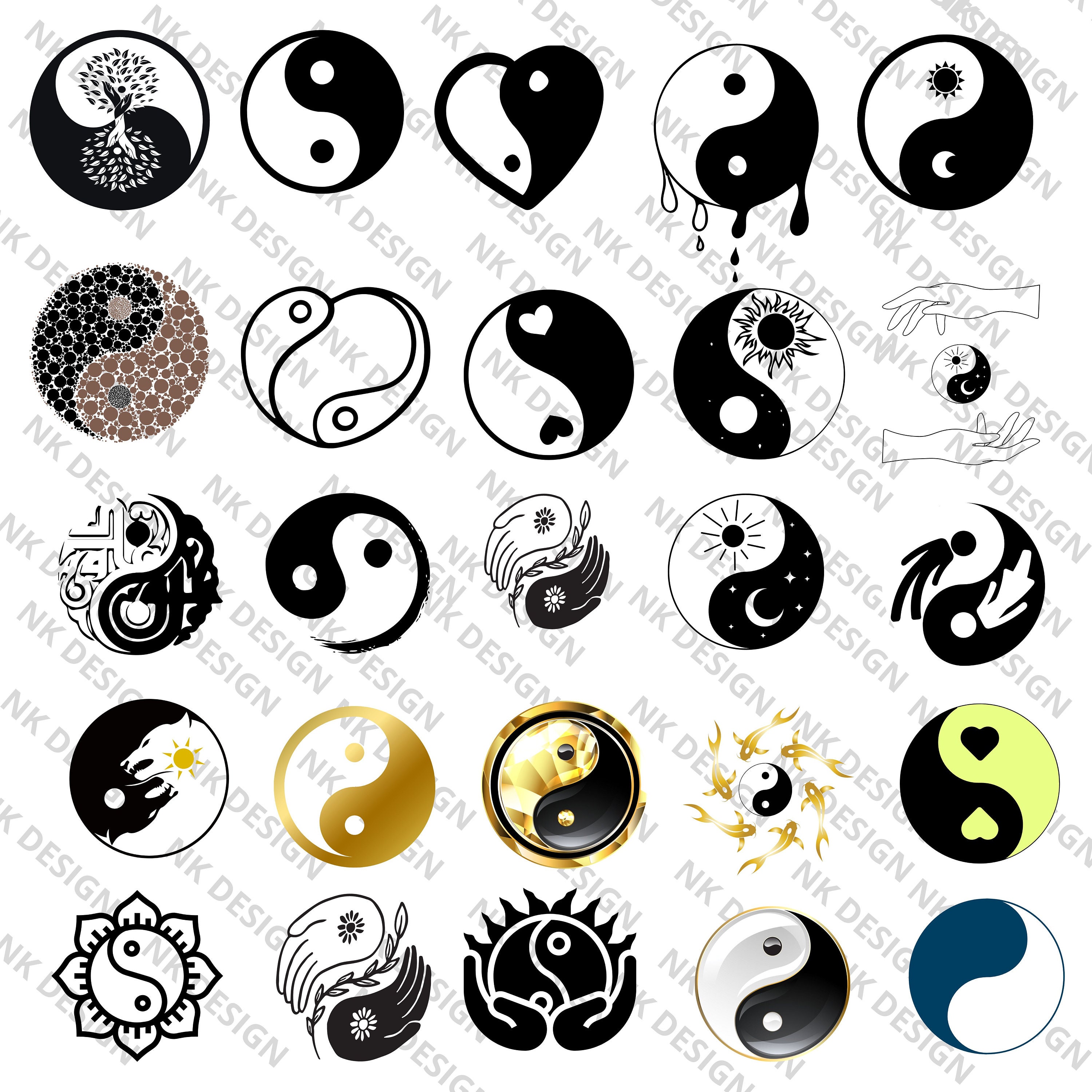 Fanny Yin Yang Icon, Yin Yang Hand Icon, Yin Yang Wall Art, Yin Yang ...