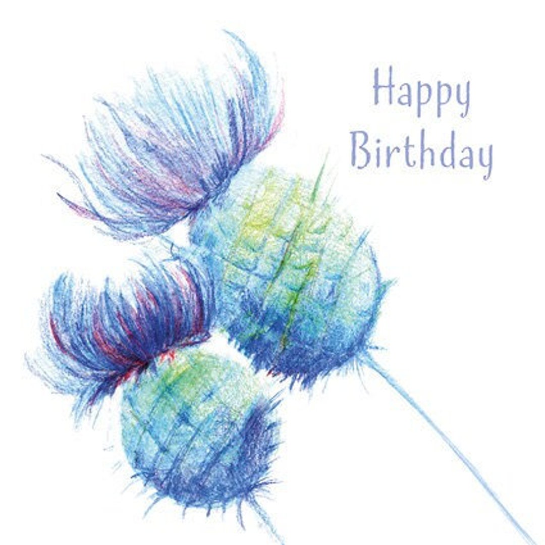 Birthday Thistle Birthday Card - Etsy UK