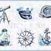 Nautical Marine Themed Watercolor Clipart Bundle HQ - Etsy