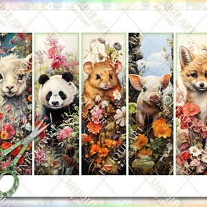 Spring Animals Bookmarks, Watercolor Digital Sheets, 2x6,3 Inch 20 ...