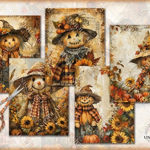 Autumn Scarecrow Vol.02, Autumn Landscape, Printable Digital Scrapbook ...