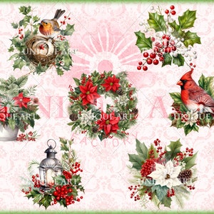 Christmas, Watercolor Clipart Bundle, HQ Printable, PNG Format, Instant ...