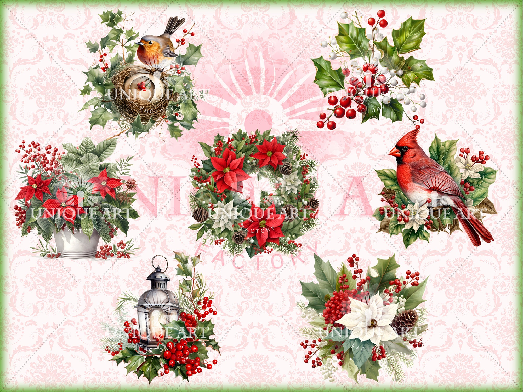Christmas Watercolor Clipart Bundle HQ Printable PNG - Etsy