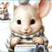Christmas Coffee Mice, Cute Mouse, Watercolor Printable Pages, Digital ...