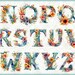 Alphabet Floral Letters Floral Fonts Watercolor Clipart Bundle HQ ...