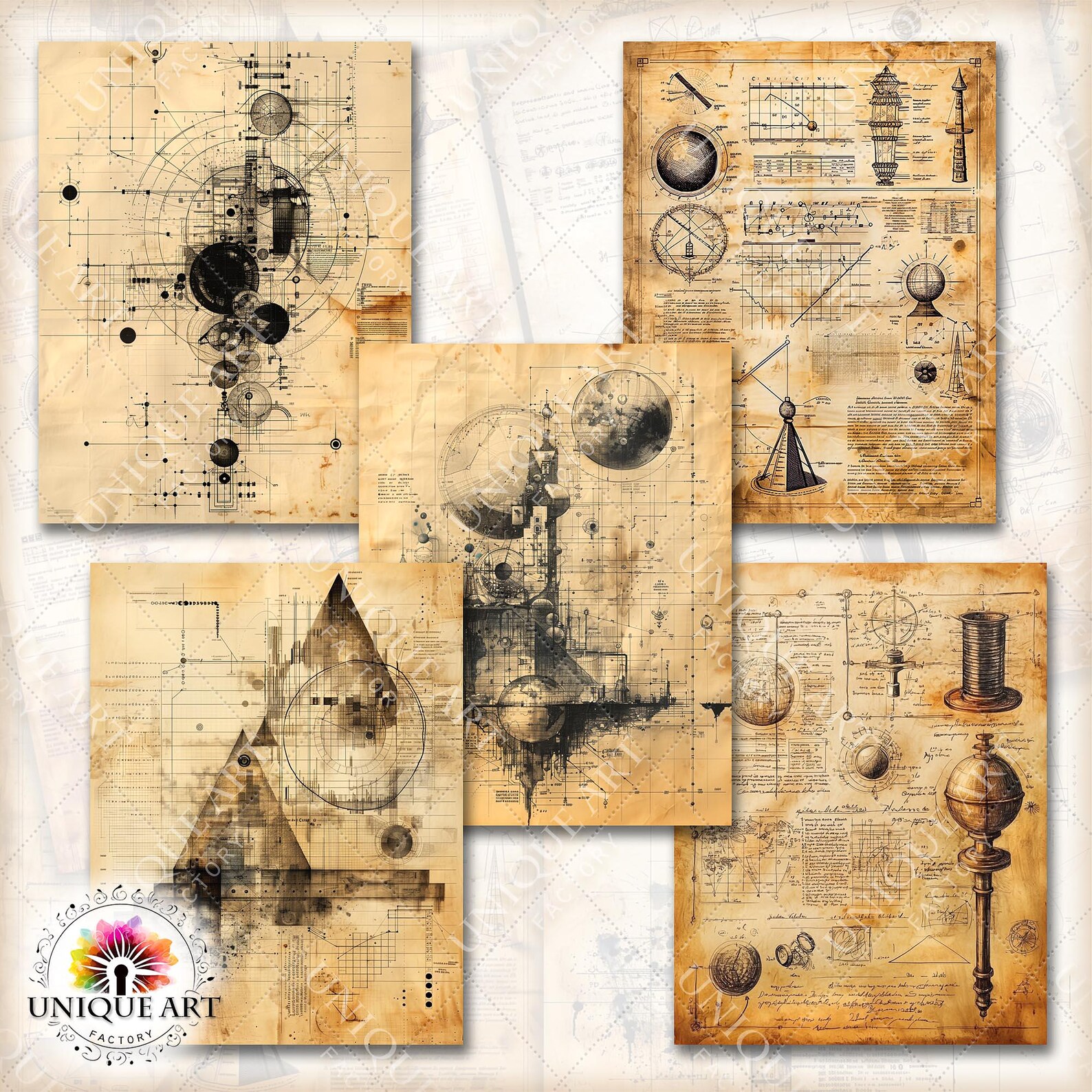Vintage Technical Drawings, Printable 28 HQ JPG Image, Junk Journal ...